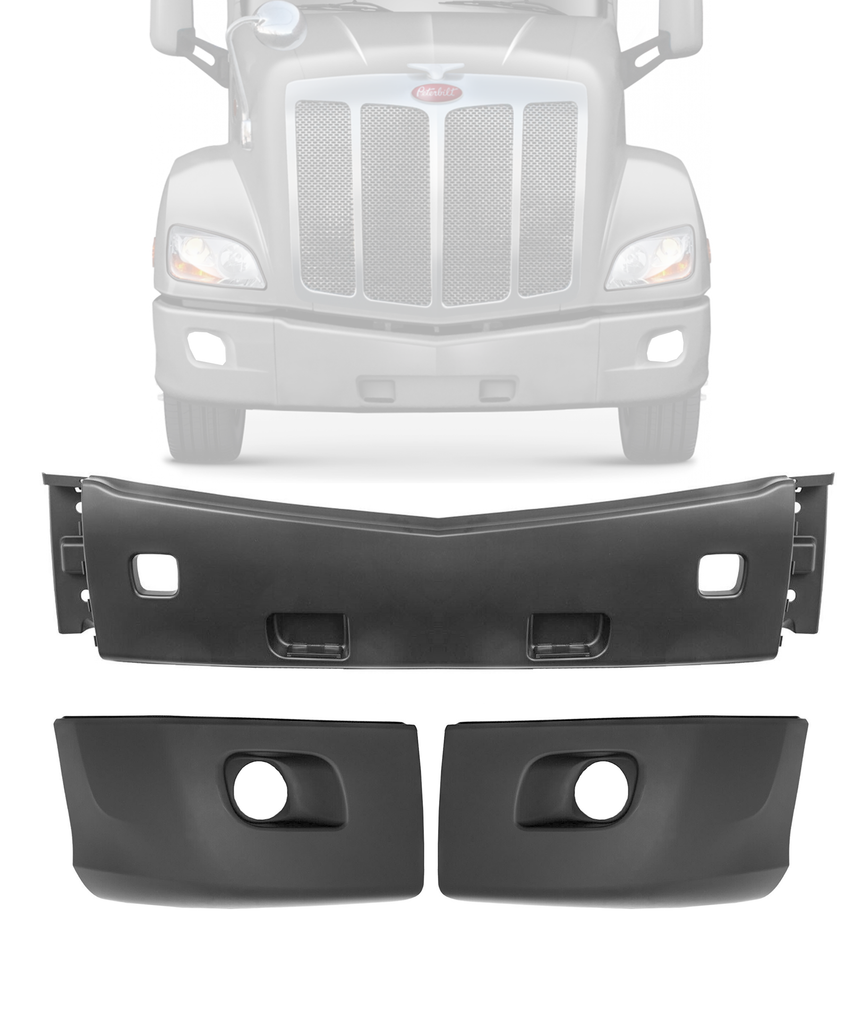 Peterbilt 579 Bumper Set 2013-2021 | 3-Piece Direct Replacement
