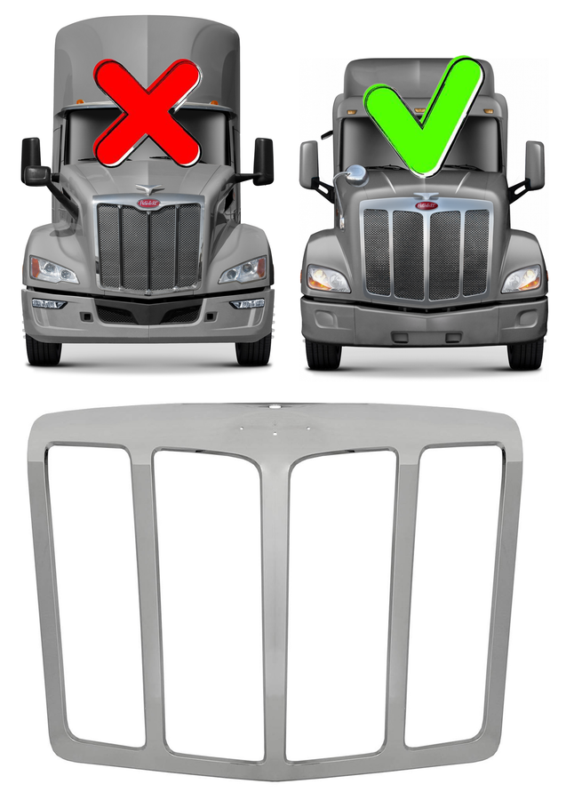 Peterbilt 579 2012-2021 Old Gen Body Chrome Grille Grill Overlay Surro