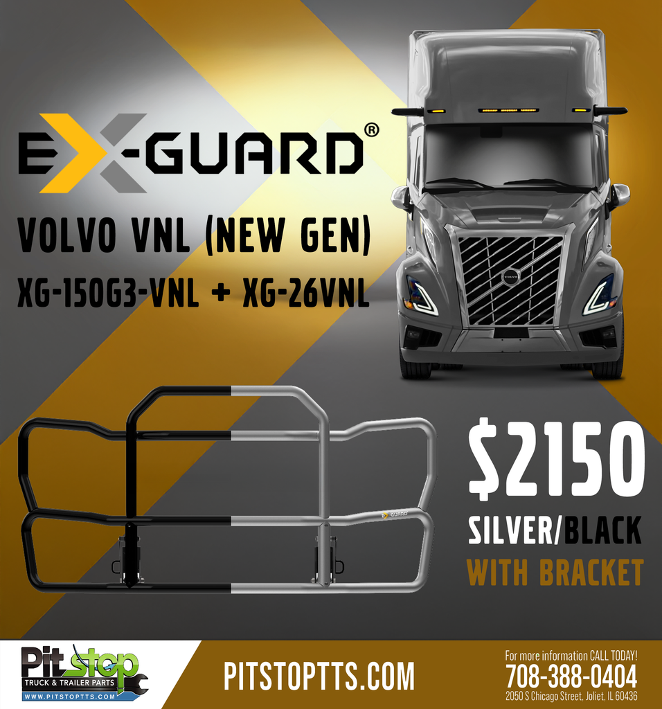 EX-Guard XG-150G3-VNL Deer Guard for Volvo VNL 2025 + Bracket
