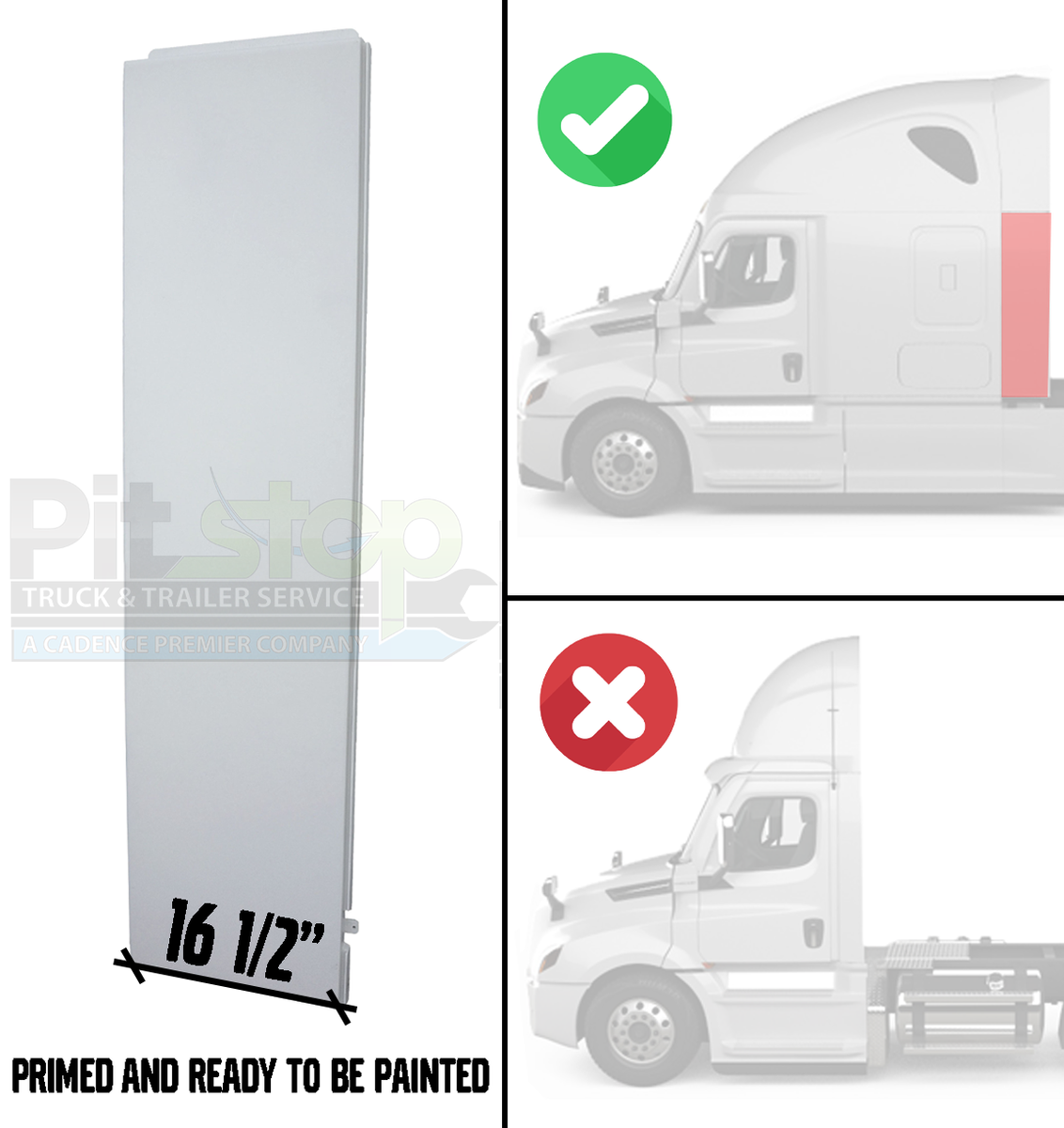 Freightliner Cascadia 2008-2024 Behind Cab Fairing Lower Left Extension