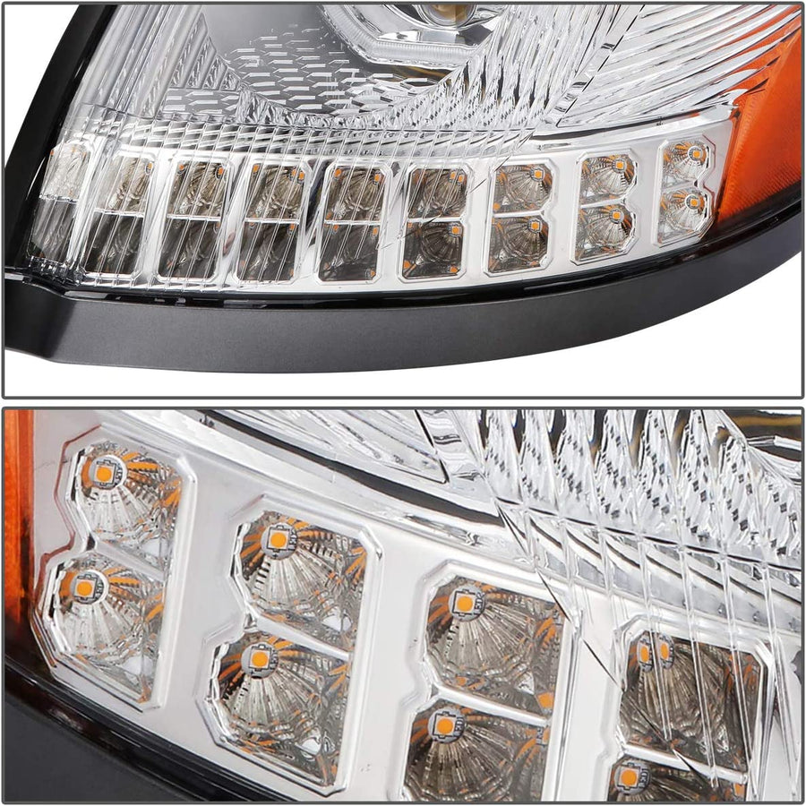 Volvo VNL Old Gen 2004-2017 Chrome Full Led Headlight Set Left + Right ...