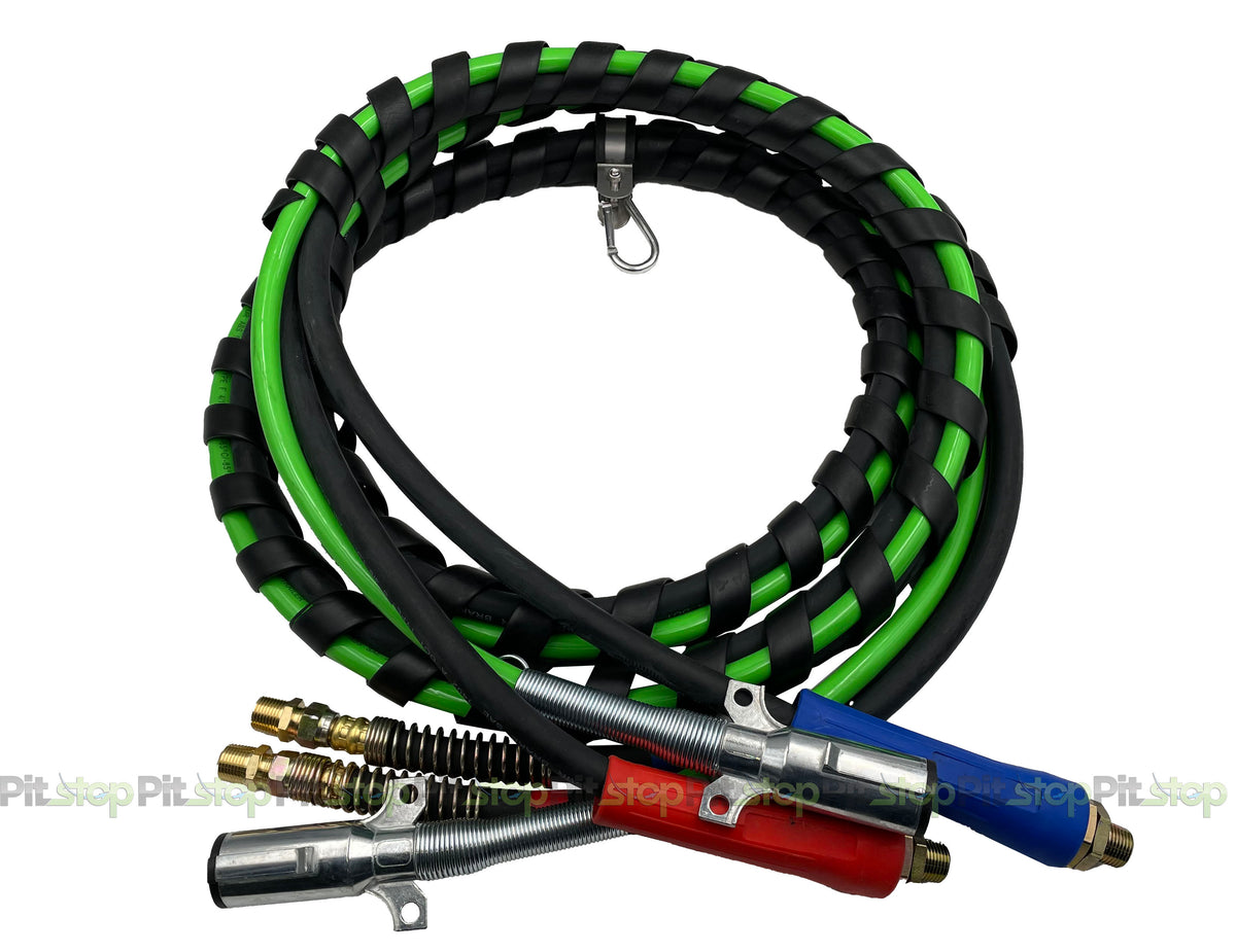 15ft 3 in 1 ABS & Power Air Line Hose Wrap 7 Way Electrical Cable with