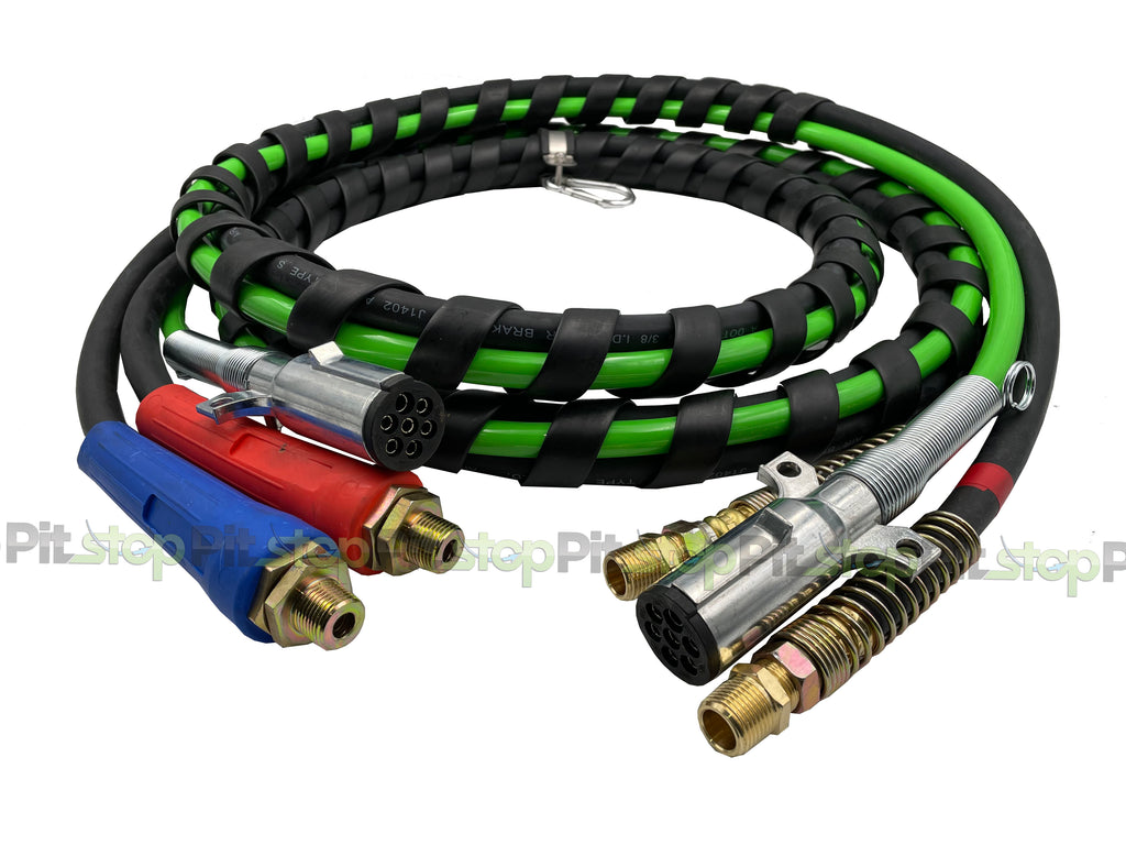 12ft 3 in 1 ABS & Power Air Line Hose Wrap 7 Way Electrical Cable with