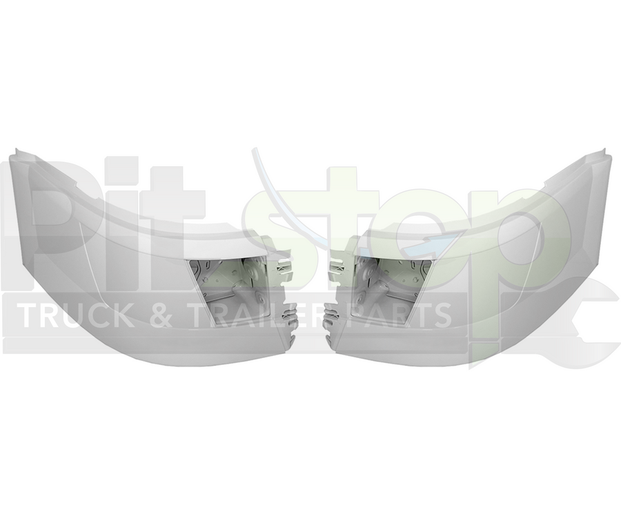 Volvo VNL 04-15 Painted White Bumper Corner Left Side WITH Fog Light ...